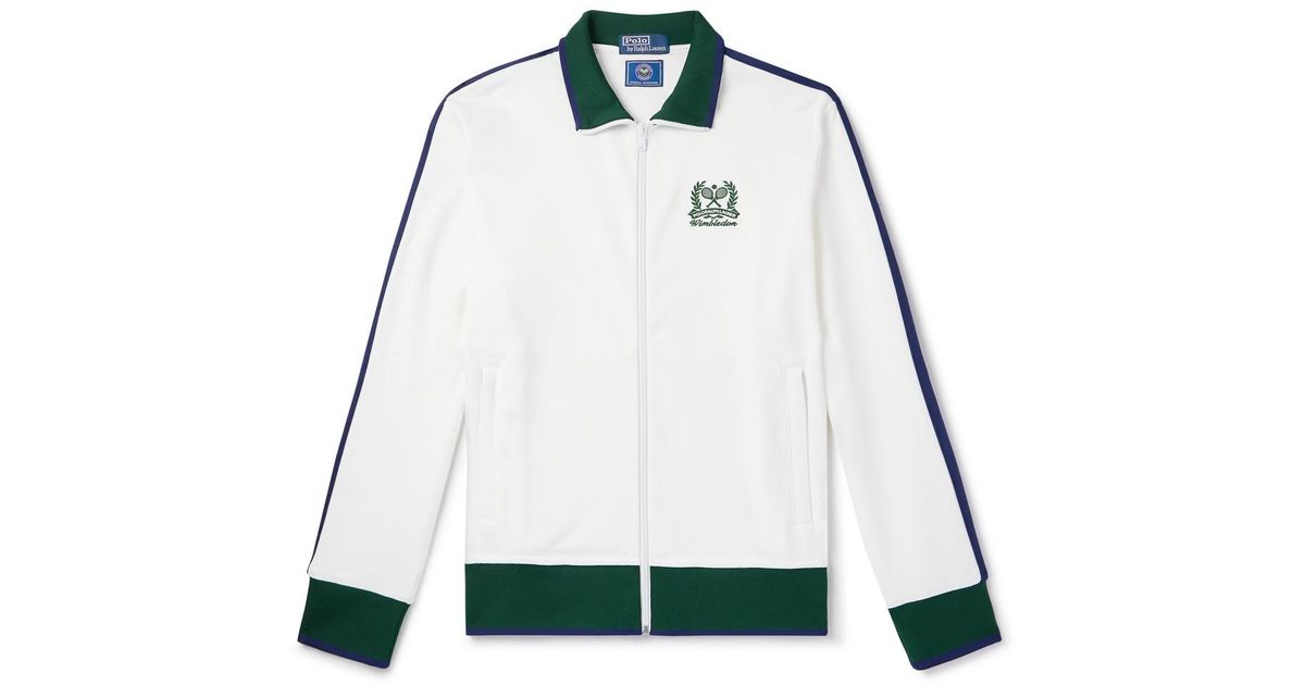 Polo Ralph Lauren Wimbledon Logo-Embroidered Piqué Track Jacket in ...