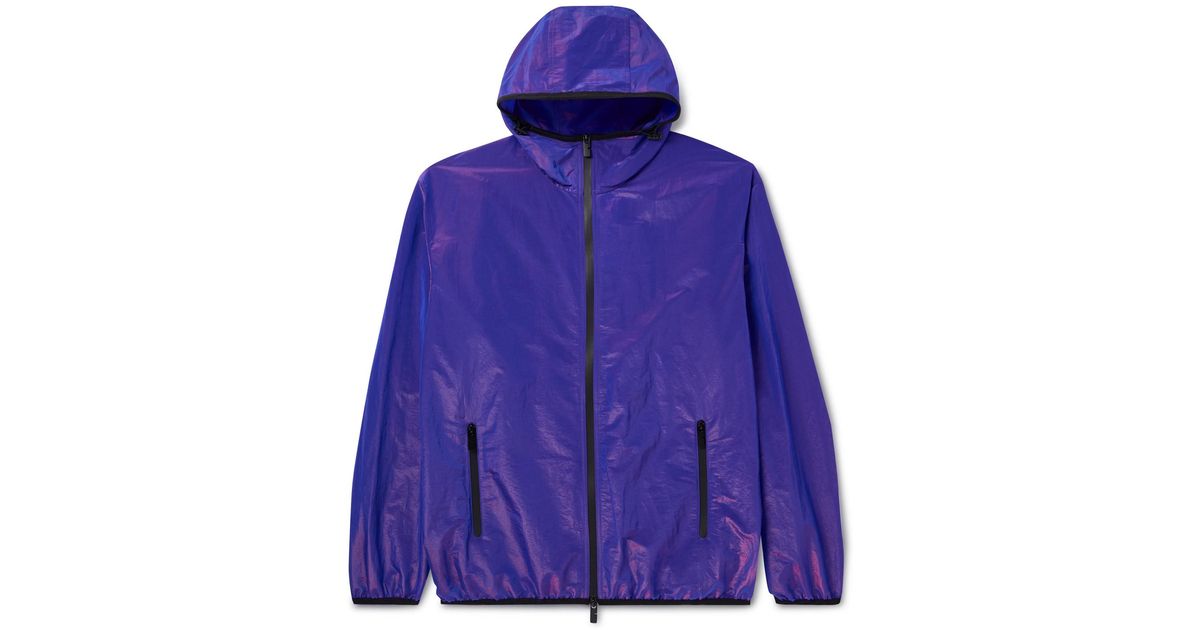 Burberry Iridescent Shell Zip-Up Hooded Jacket in Purple for Men | Lyst
