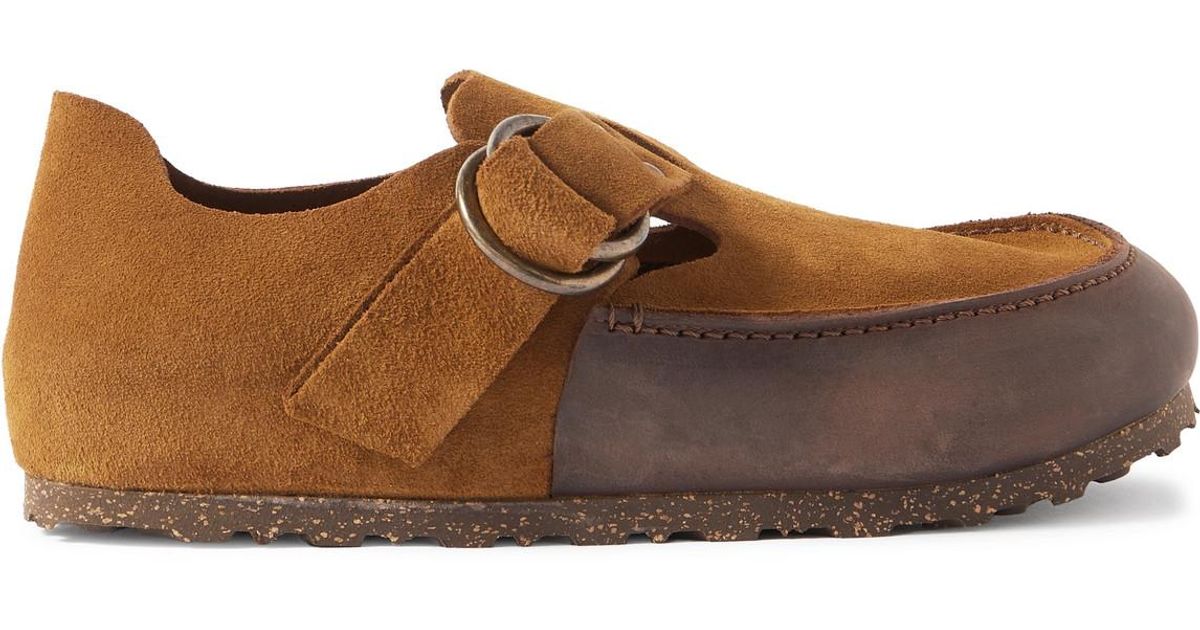 Birkenstock Filson London Methow Leather-Trimmed Suede Loafers in Brown ...