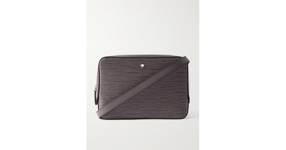 Montblanc Meisterstück 4810 Mini Textured-Leather Messenger Bag in Grey ...