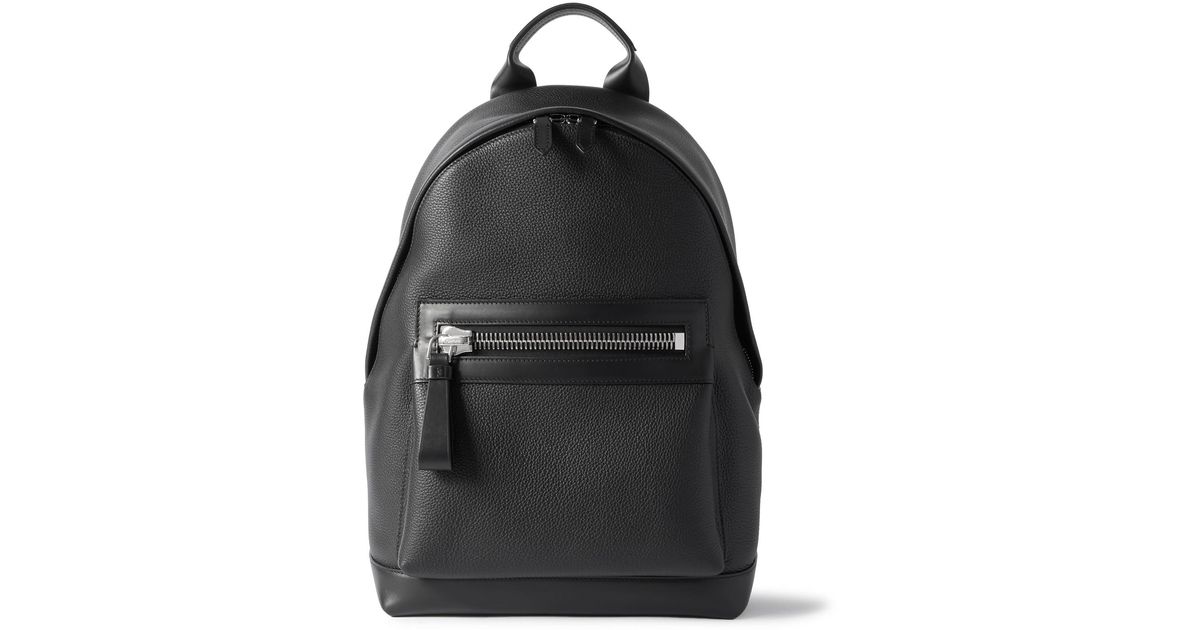 Tom Ford Buckley Full-grain Leather Backpack in Black for Men | Lyst