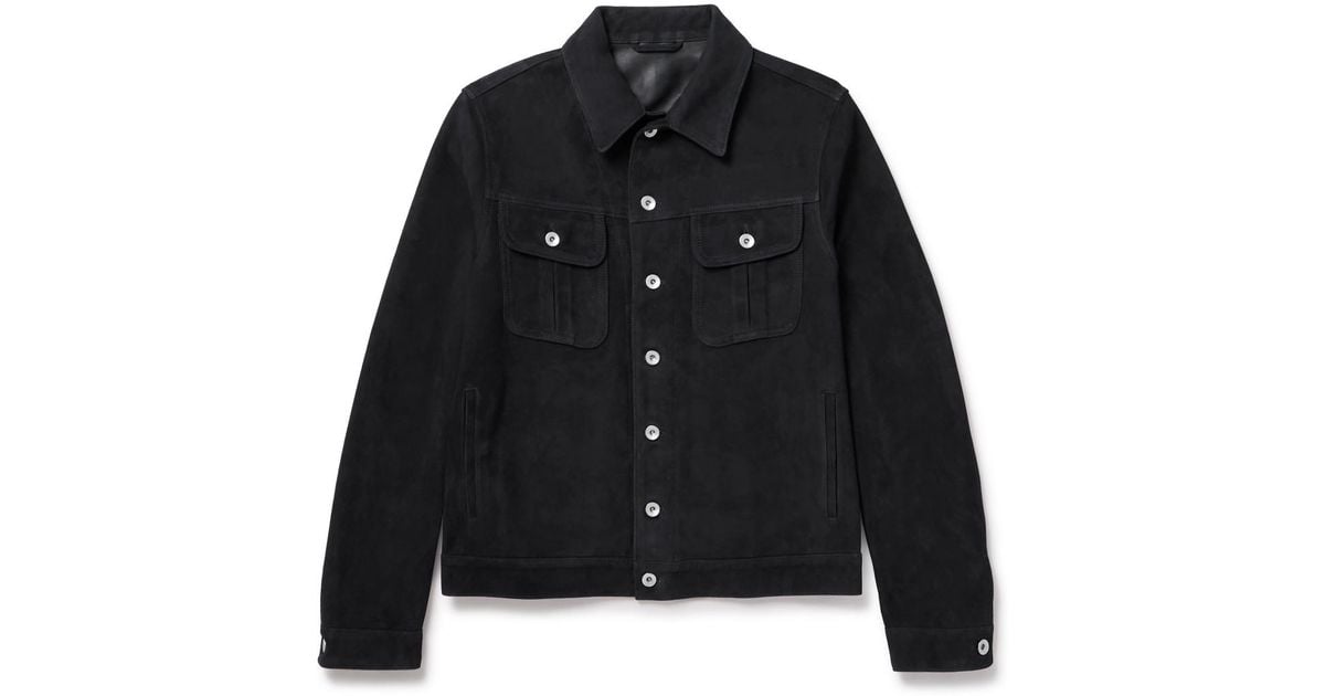 Valstar Davis Suede Trucker Jacket in Black for Men | Lyst