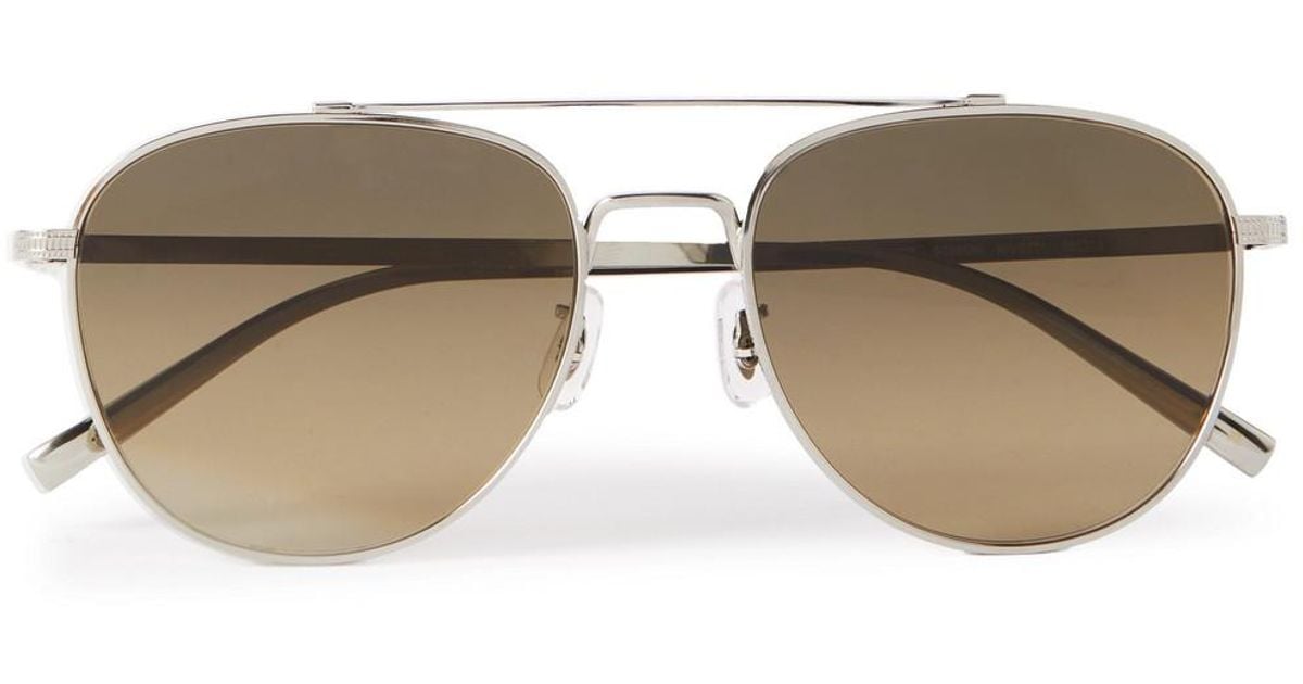 Oliver Peoples Rivetti Aviator-style Titanium Sunglasses in Metallic ...