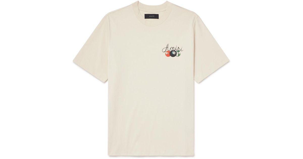 Amiri Pool Cue Logo-print Cotton-jersey T-shirt in White for Men | Lyst