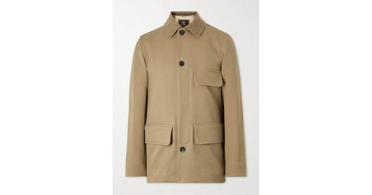 Loro Piana Barth Caban Felt And Leather-Trimmed Cotton-Gabardine Jacket ...