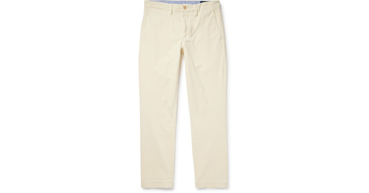 Polo Ralph Lauren Bedford Straight-Leg Stretch-Cotton Corduroy Trousers in Natural for Men | Lyst