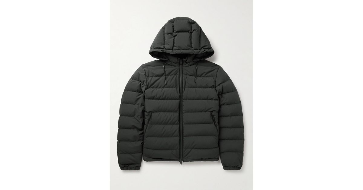 ZEGNA Stratos Leather-trimmed Quilted Shell Hooded Down Jacket in Black ... ZEGNA Stratos Leather-trimmed Quilted Shell Hooded Down Jacket in Black ...