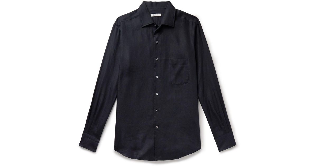Loro Piana André Arizona Linen Shirt in Blue for Men | Lyst