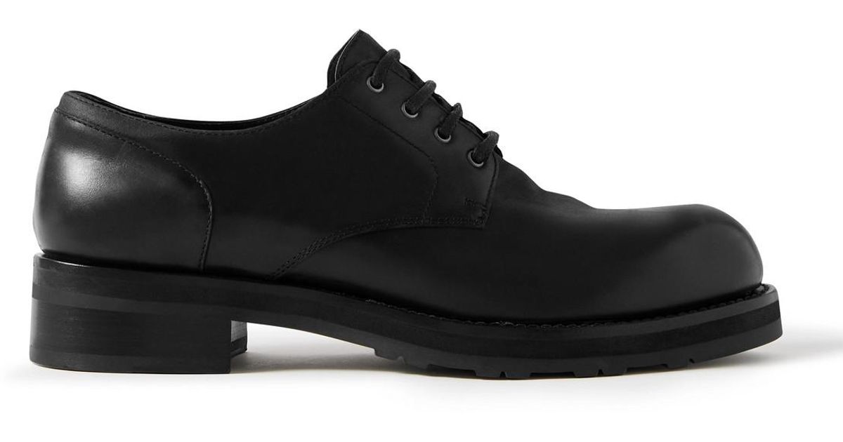 The Row Oiled-Leather Derby Shoes in Black for Men | Lyst