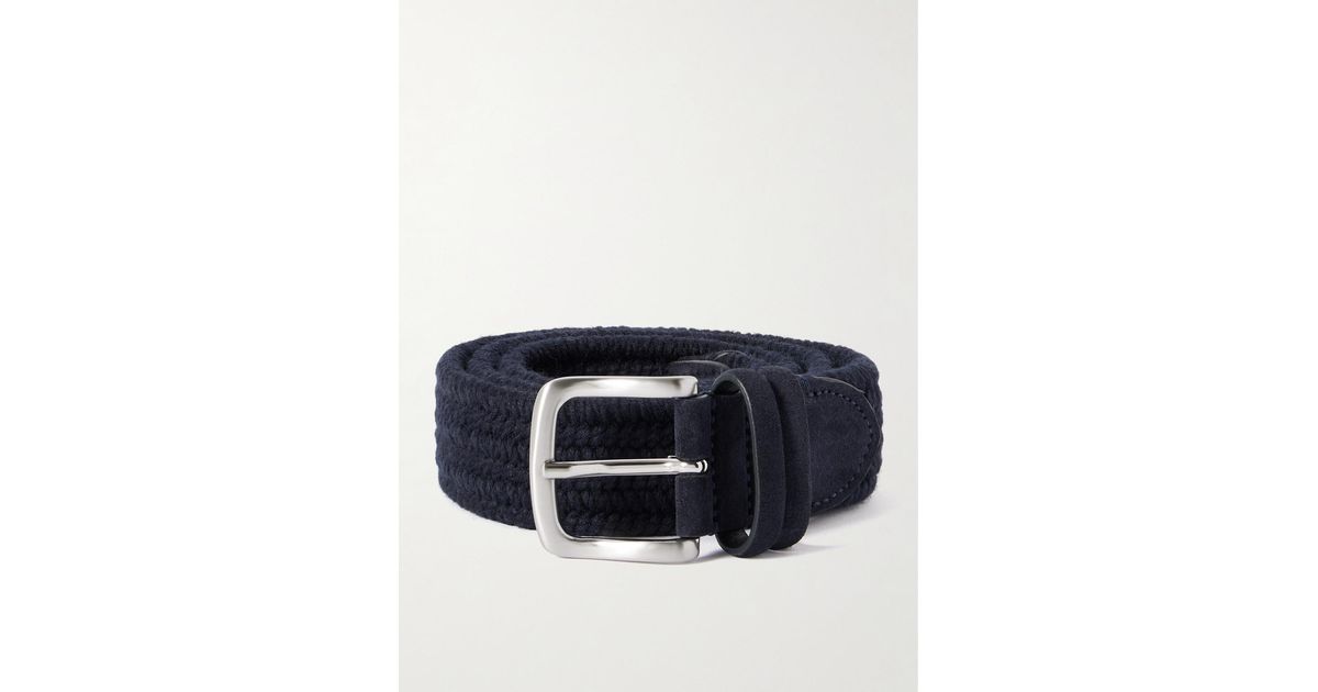 MR P. 3.5Cm Suede-Trimmed Woven Belt in Blue for Men | Lyst UK
