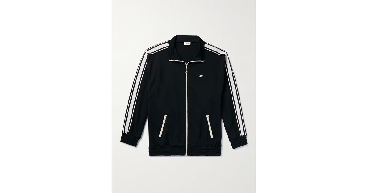 Celine Striped Jersey Track Jacket in Black for Men | Lyst UK