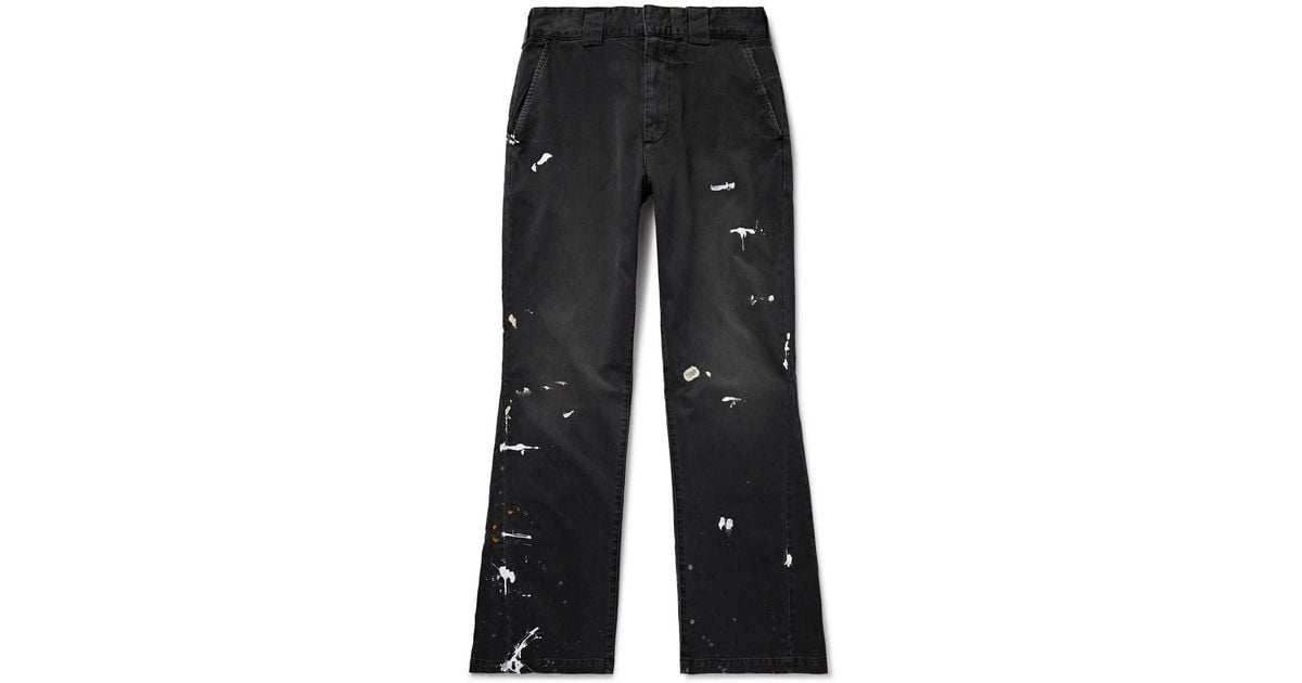 GALLERY DEPT. Slim-Fit Flared Paint-Splattered Jeans in Black for Men ...