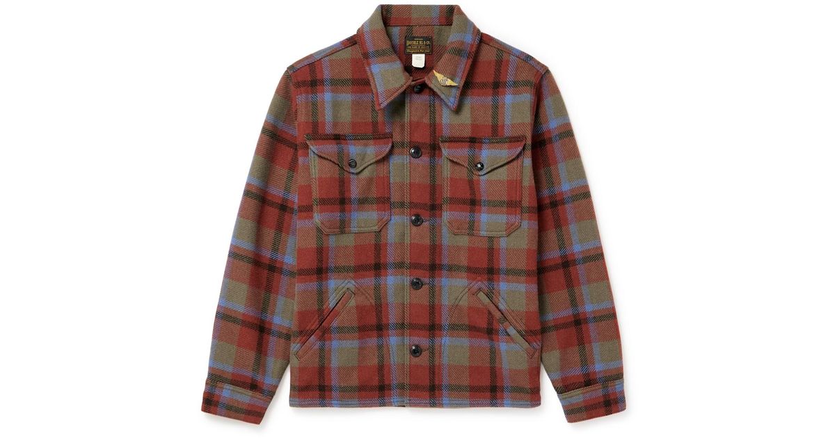 RRL Ace Cruiser Checked Wool-Flannel Overshirt in Brown for Men | Lyst