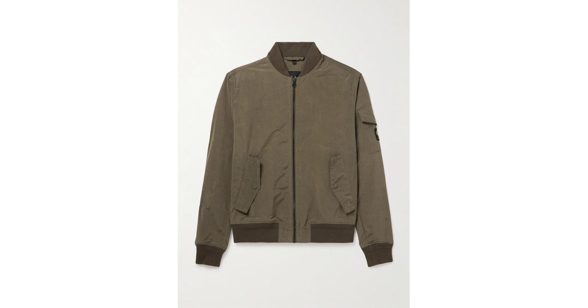 Belstaff Freight Logo-appliquéd Shell Bomber Jacket in Green for Men ...