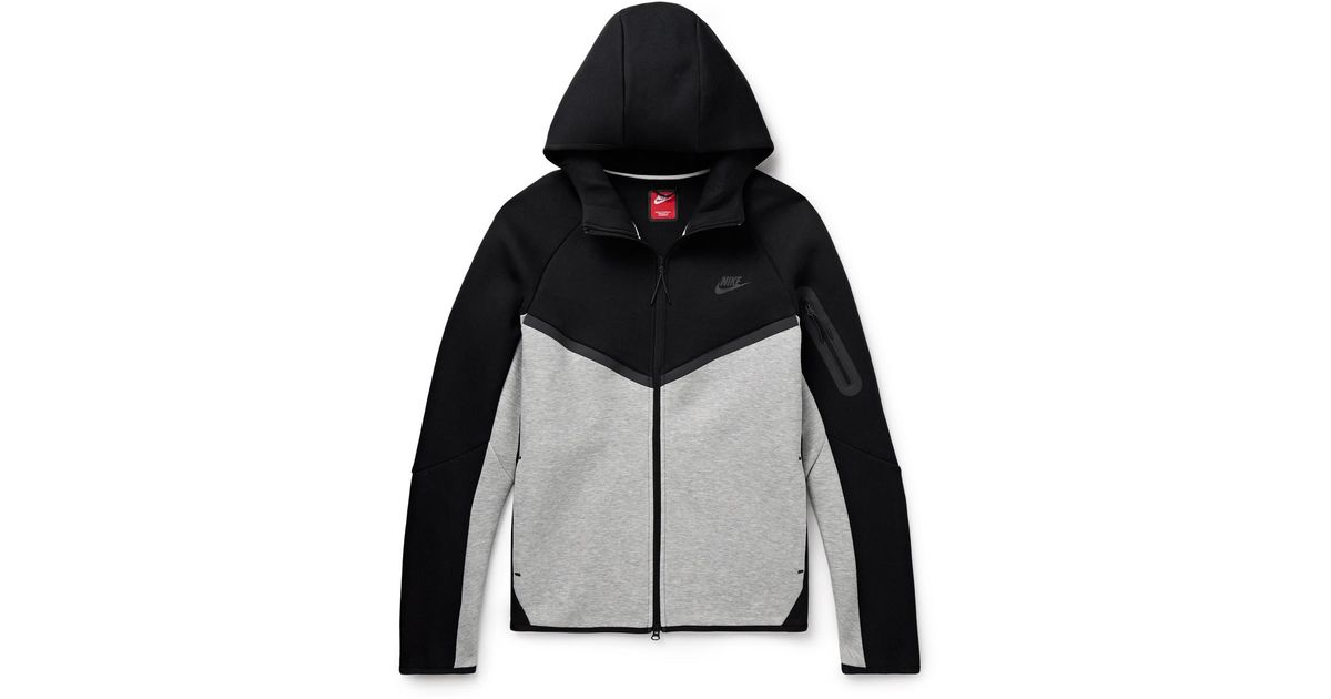 Nike Windrunner Logo-Print Cotton-Blend Tech Fleece Zip-Up Hoodie in Black for Men | Lyst