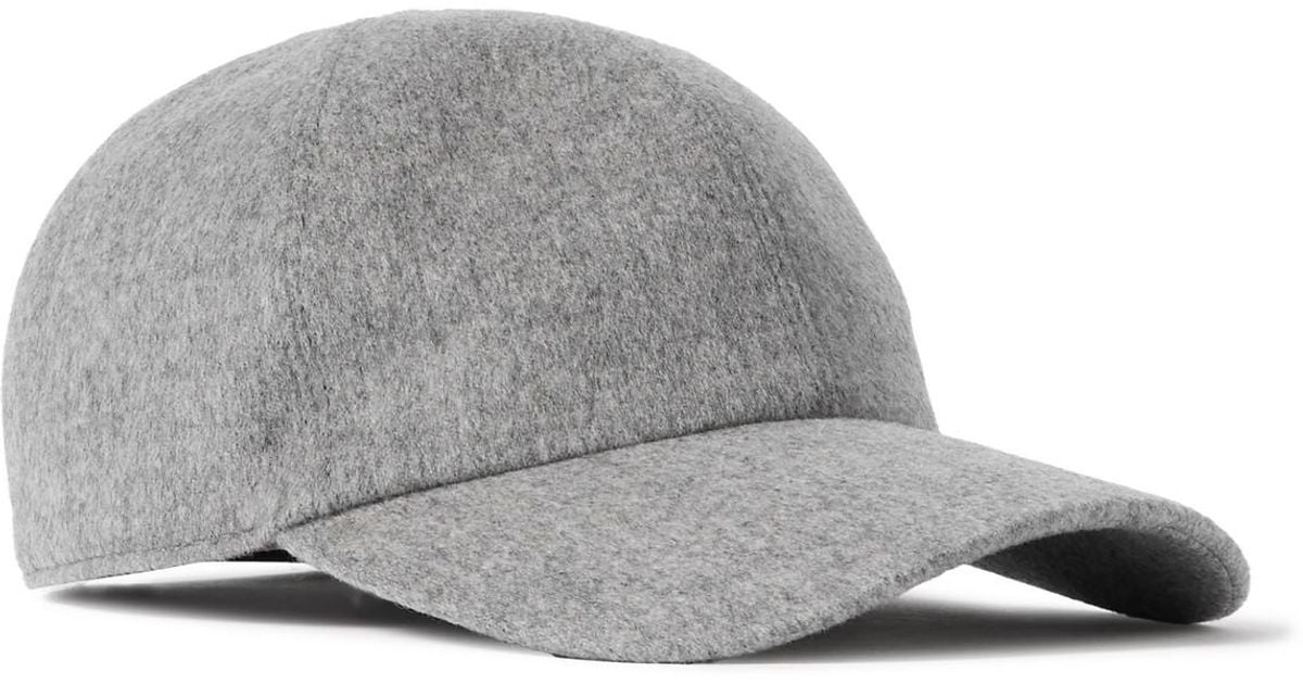 Loro Piana Ivy Cashmere Baseball Cap in Gray for Men | Lyst
