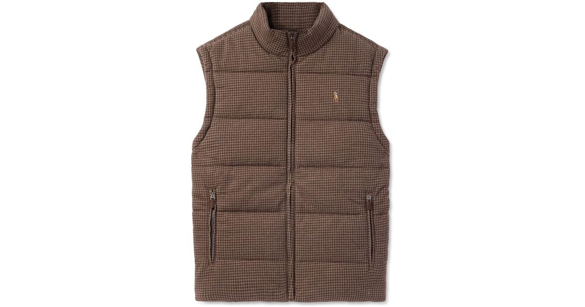 Polo Ralph Lauren Logo-Embroidered Padded Quilted Houndstooth Cotton ...