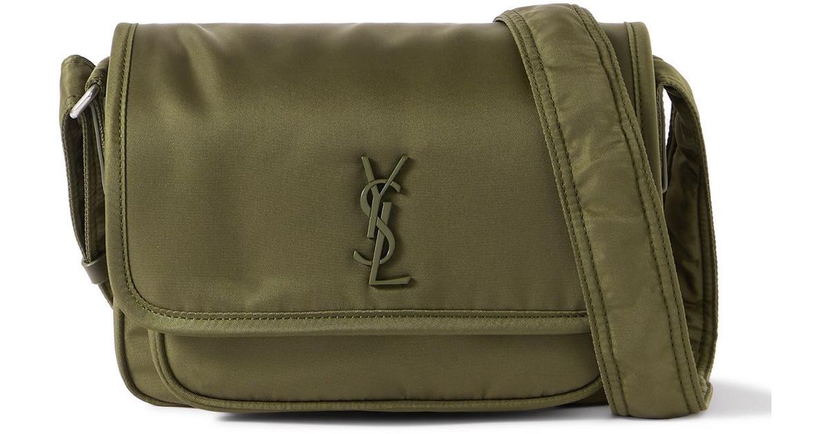 Saint Laurent Niki Small Logo-Embellished Leather-Trimmed Shell ...