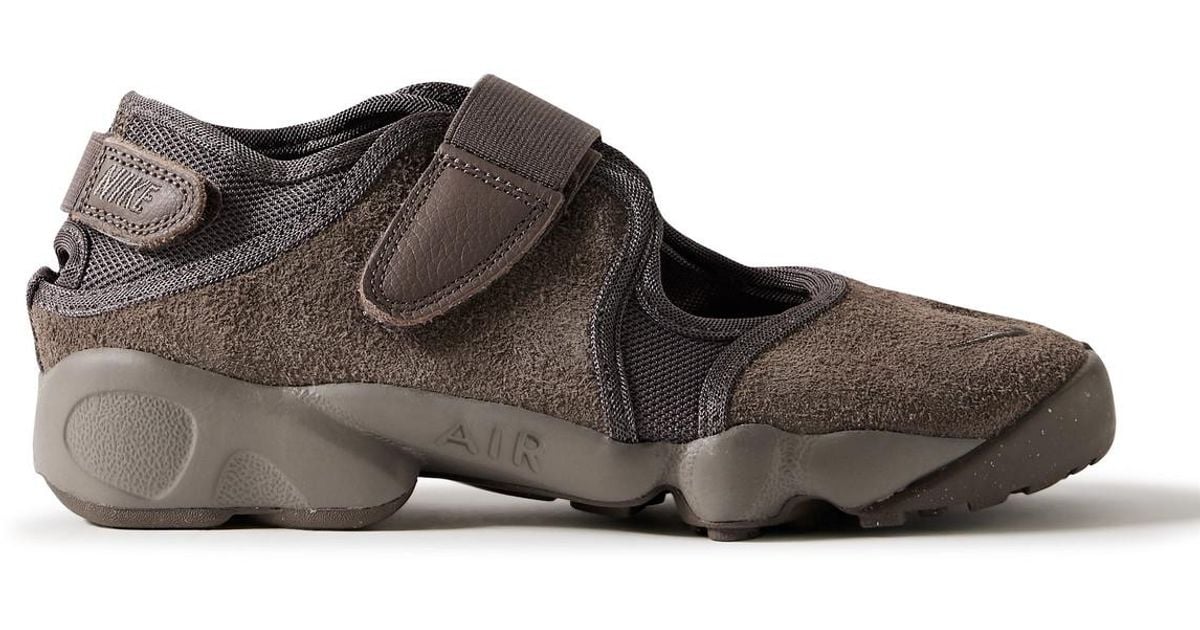 Nike Air Rift Split-Toe Brushed-Suede And Mesh Sneakers in Brown for ...