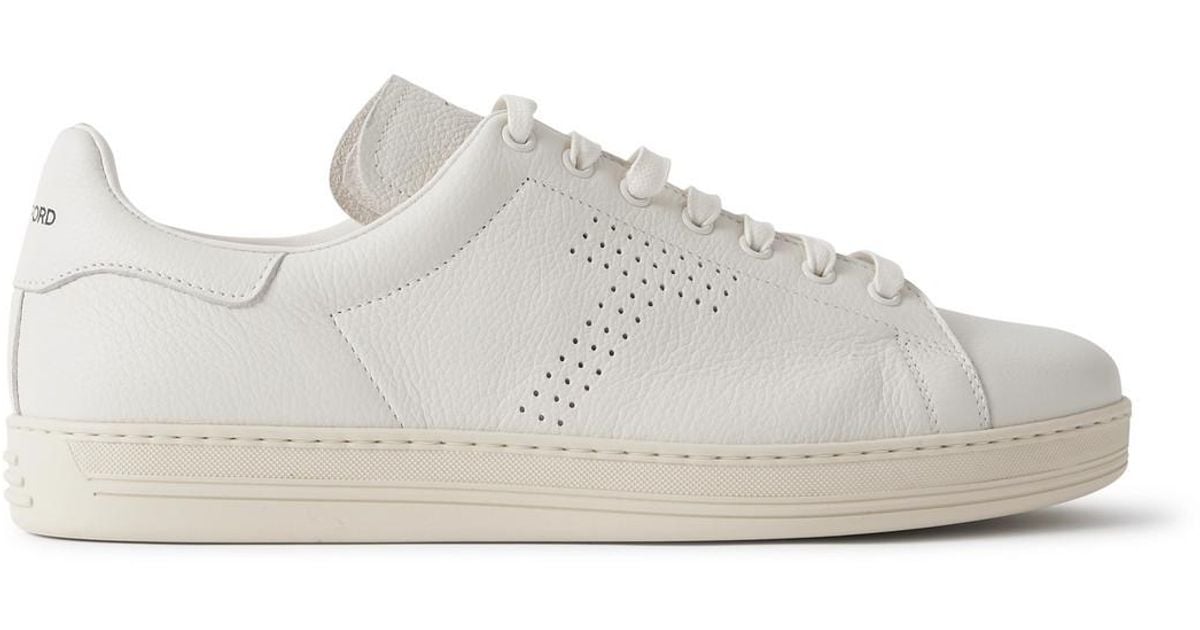 Tom Ford Warwick Full-Grain Leather Sneakers in White for Men | Lyst