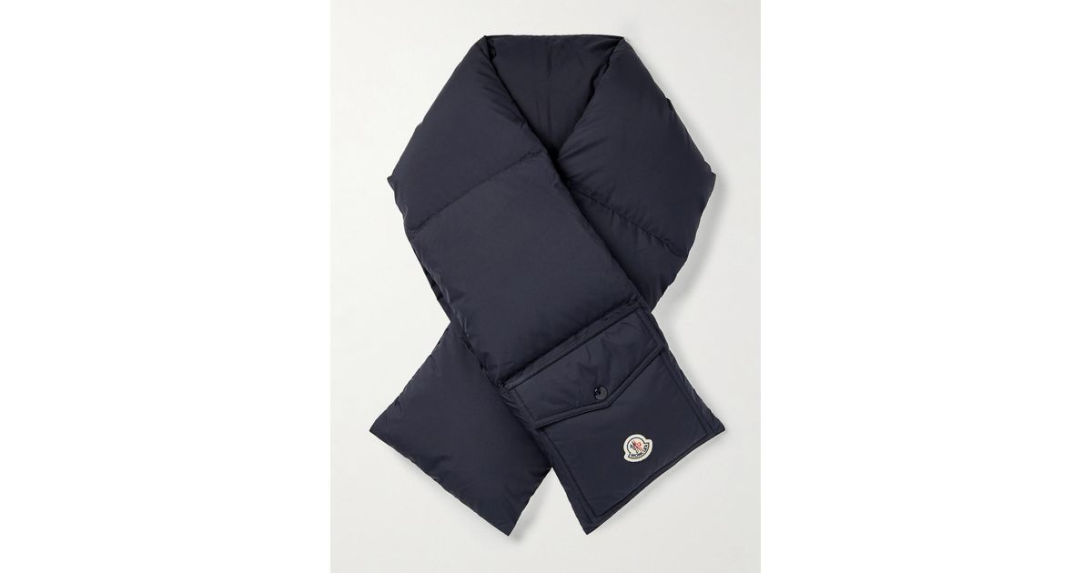 Moncler Logo-Appliquéd Quilted Shell Down Scarf in Blue for Men | Lyst UK