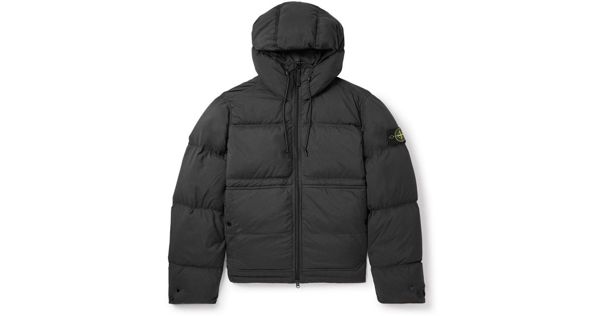 Stone Island Quilted Cordura Ripstop Hooded Down Jacket in Black for ...