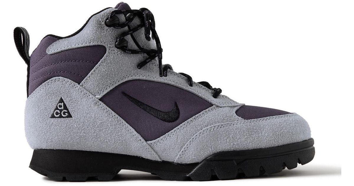 Nike Acg Torre Mid Canvas And Suede Hiking Boots in Blue for Men | Lyst