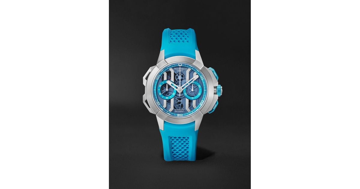 Jacob & Co Epic X Automatic Skeleton Chronograph 44Mm Titanium And ...