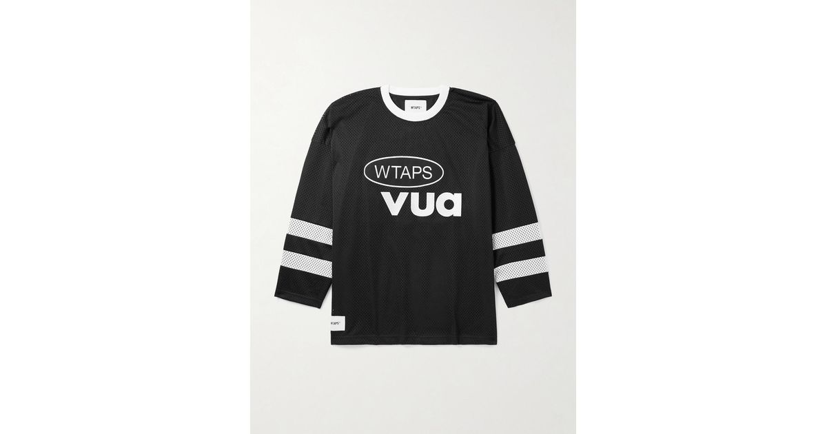 WTAPS Netminder Logo-Appliquéd Embroidered Mesh T-Shirt in Black for ...