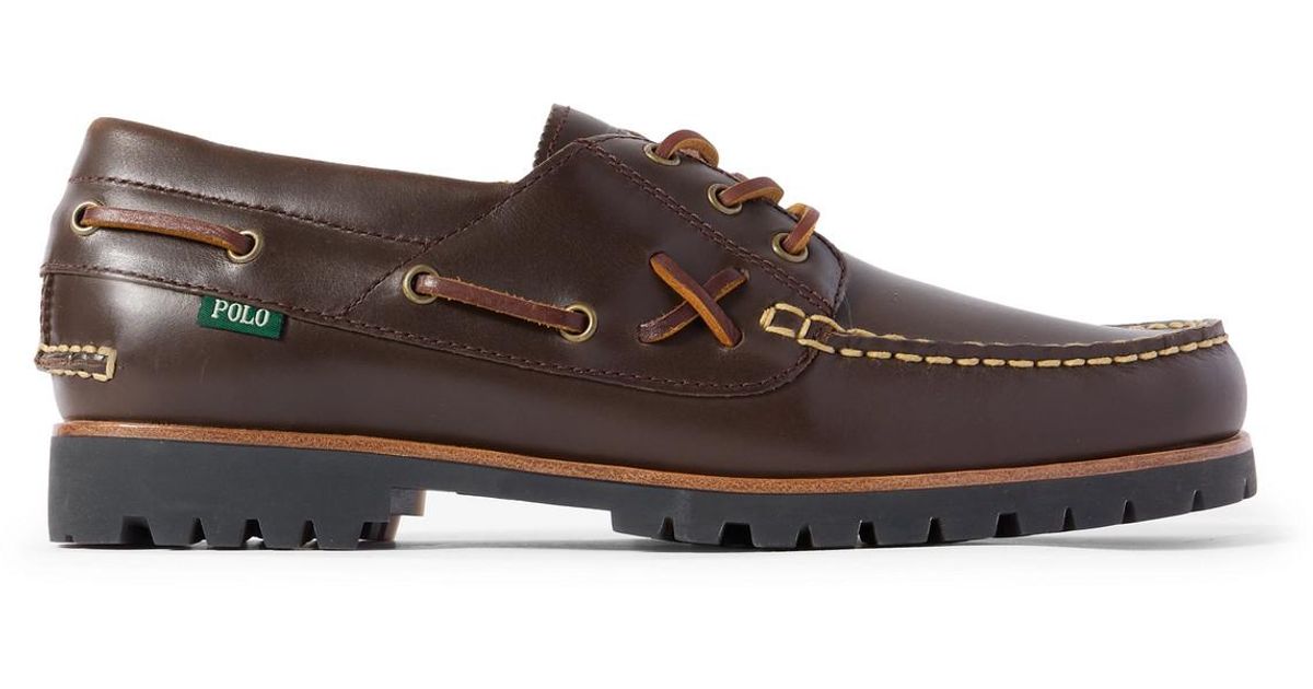Polo Ralph Lauren Polo Country Ranger Leather Boat Shoes in Brown for ...