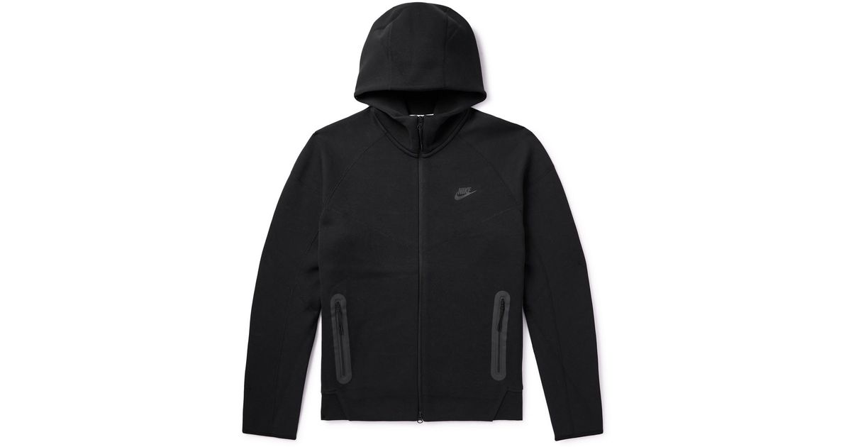 Nike Logo-print Cotton-blend Tech Fleece Zip-up Hoodie in Black for Men | Lyst