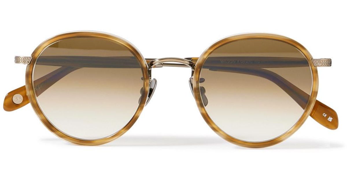 Garrett Leight Wilson X Sun Round-Frame Acetate And-Tone Sunglasses in Natural for Men | Lyst