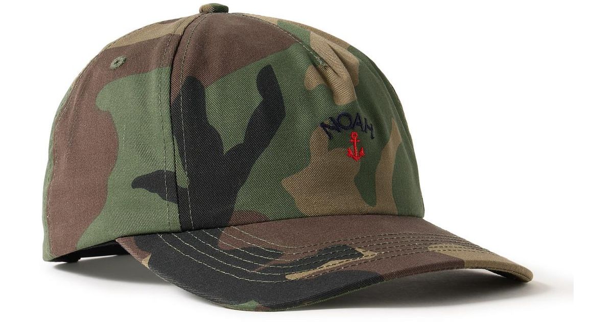 Noah Anchor Logo-Embroidered Camouflage-Print Cotton-Twill Baseball Cap ...