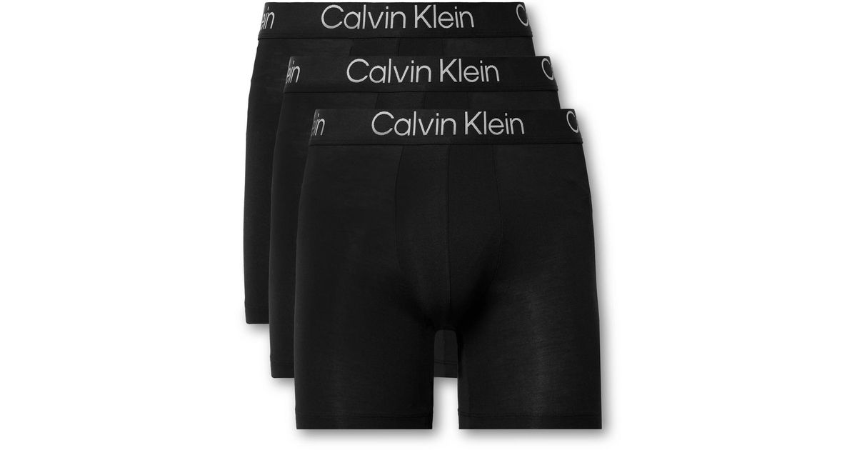 Calvin Klein Ultra Soft Modern Three-pack Stretch-modal Boxer Briefs in ...