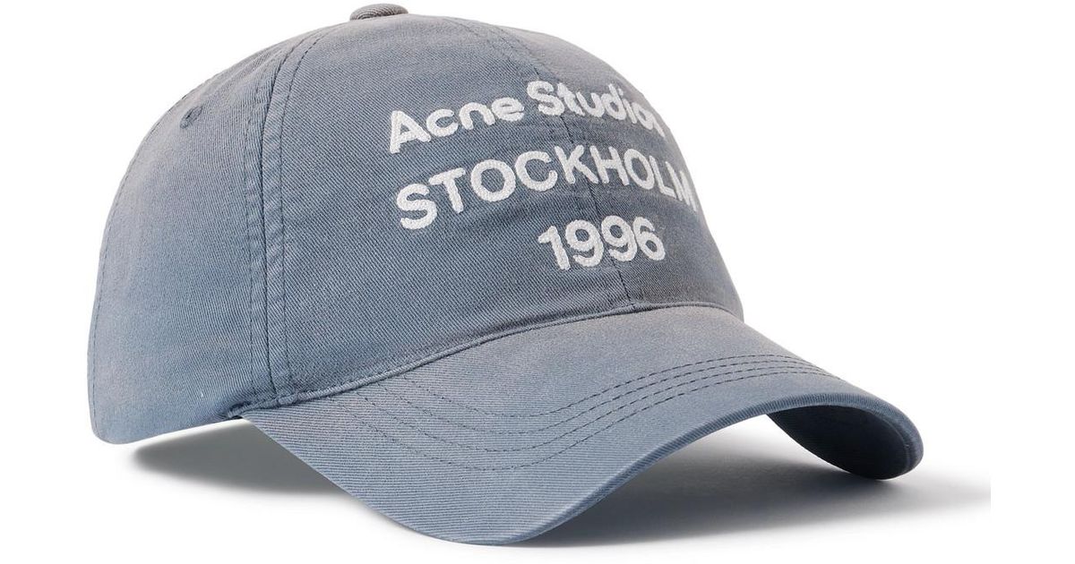 Acne Studios Logo-Embroidered Cotton-Twill Baseball Cap in Blue | Lyst