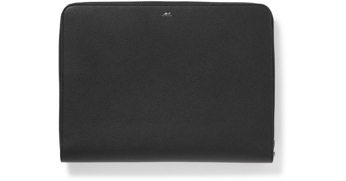 MR P. Full-Grain Leather Pouch in Black for Men | Lyst
