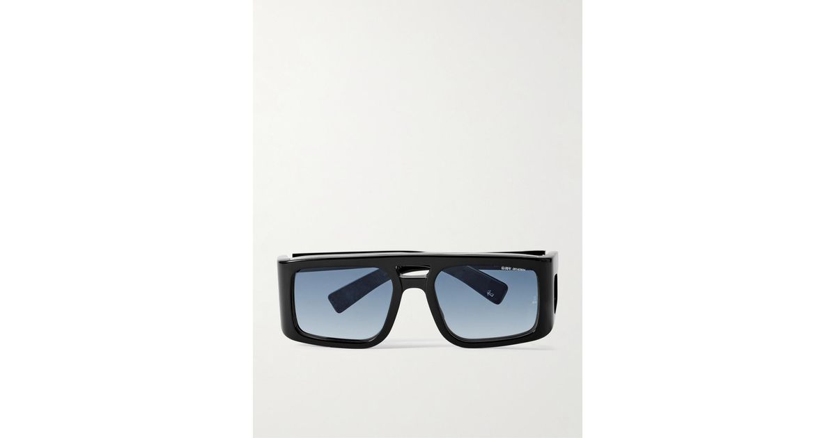 Jacques Marie Mage Decade Collection Windsor Square-Frame Acetate And-Tone Sunglasses in Blue ...