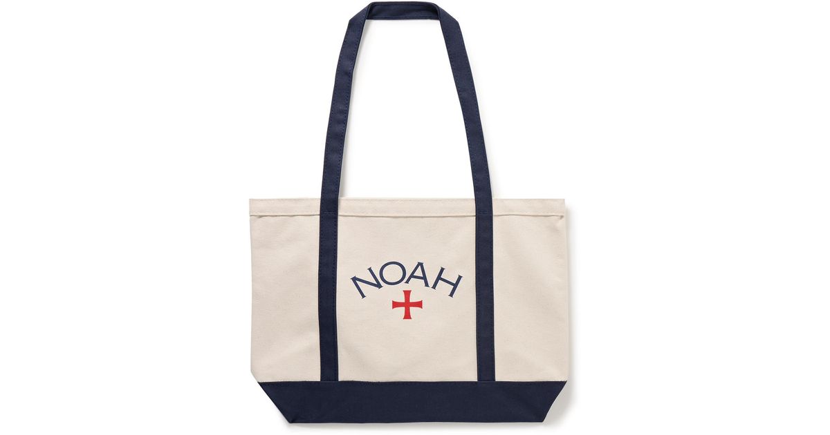 Noah Core Logo-Print Canvas Tote Bag in Natural for Men | Lyst