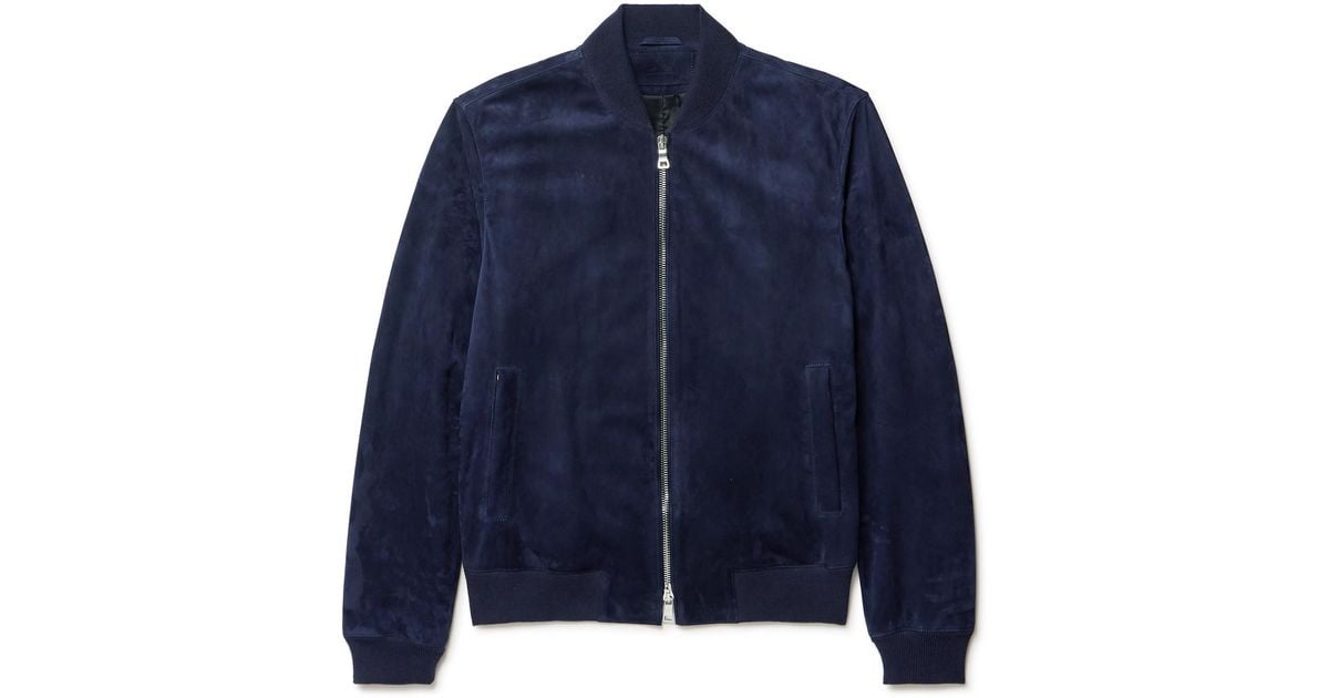 MR P. Suede Bomber Jacket in Blue for Men | Lyst