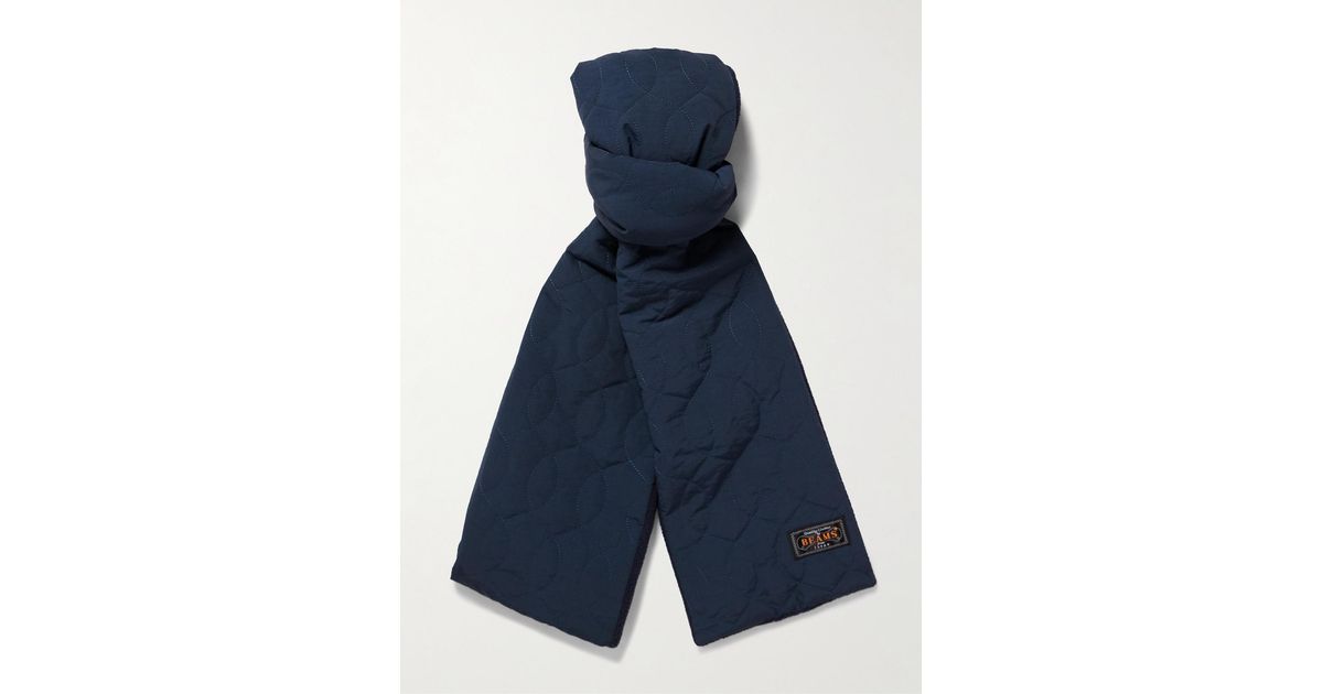 Beams Plus Muffler Boa Logo-Appliquéd Padded Plush-Trimmed Quilted ...