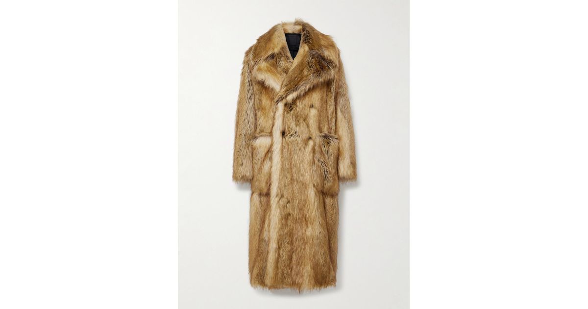 Givenchy Oversized Faux Fur Coat in Natural for Men | Lyst UK