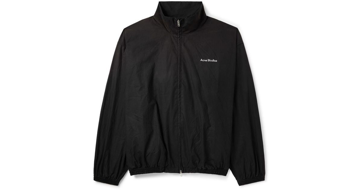 Acne Studios Olando Logo-Print Cotton-Poplin Jacket in Black for Men | Lyst