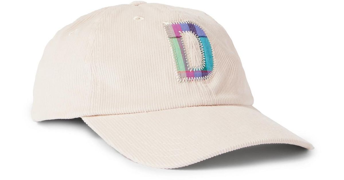 Drake's Logo-Appliquéd Cotton-Corduroy Baseball Cap in White | Lyst