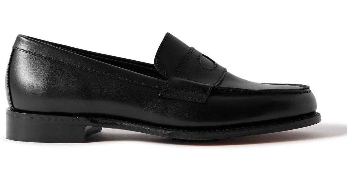 Drake's Charles Leather Penny Loafers in Black for Men | Lyst