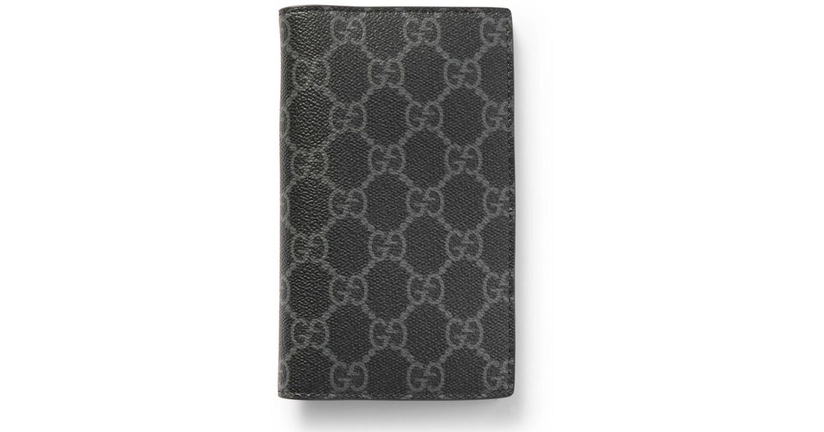 Gucci GG Emblem Monogrammed Coated-canvas Billfold Wallet in Gray for ...