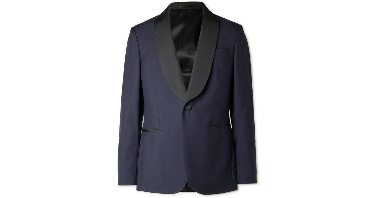 MR P. Shawl-Collar Satin-Trimmed Virgin Wool And Mohair-Blend Tuxedo ...