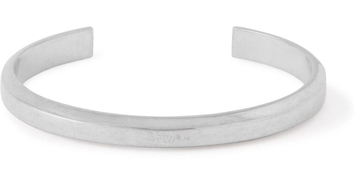 Tom Ford Logo-Engraved Burnished-Tone Cuff in White for Men | Lyst