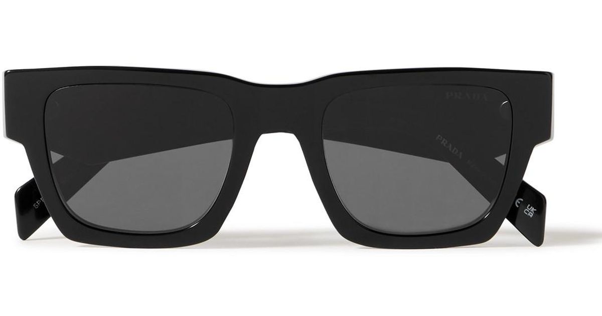 Prada Rectangular-Frame Acetate Sunglasses in Gray for Men | Lyst