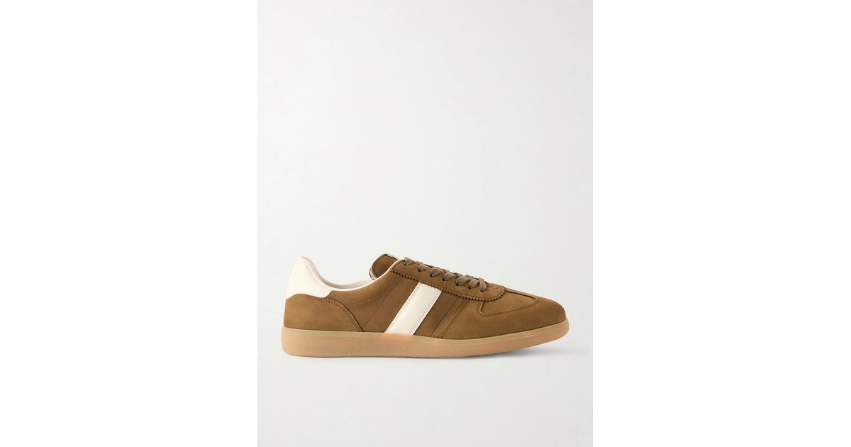 Tom Ford Terence Leather-trimmed Nubuck Sneakers in Green for Men | Lyst UK