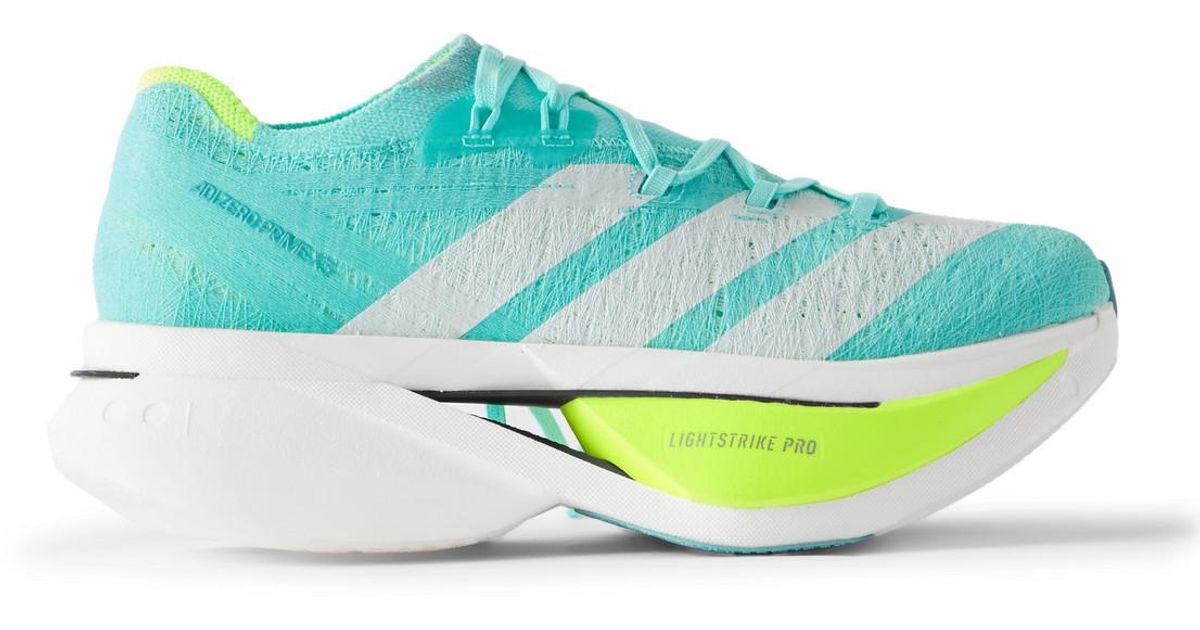 adidas Originals Adizero Prime X3 Striped Rubber-Trimmed Strung Running ...